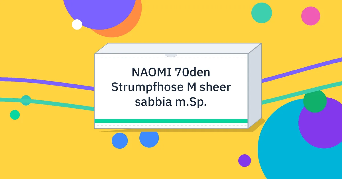 Symbolbild: Packung mit der Aufschrift NAOMI 70den Strumpfhose M sheer sabbia m.Sp. (PZN 16179188) – Verfügbarkeit und Bezug in Apotheken in Frankfurt am Main