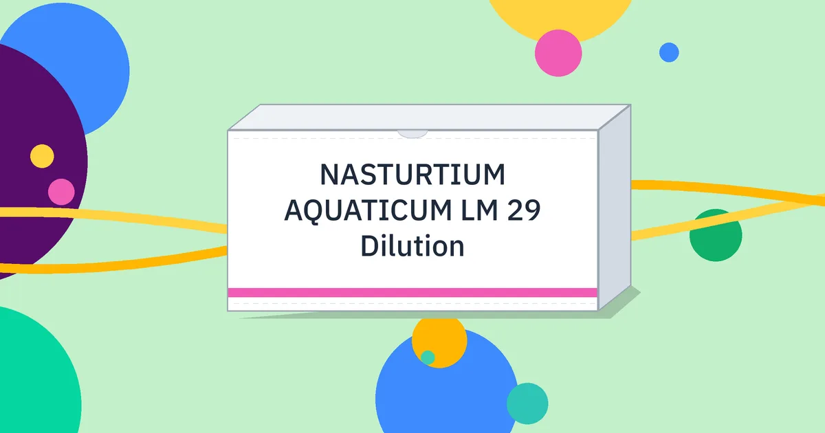 Symbolbild: Packung mit der Aufschrift NASTURTIUM AQUATICUM LM 29 Dilution (PZN 13616518) – Verfügbarkeit und Bezug in Apotheken in Frankfurt am Main