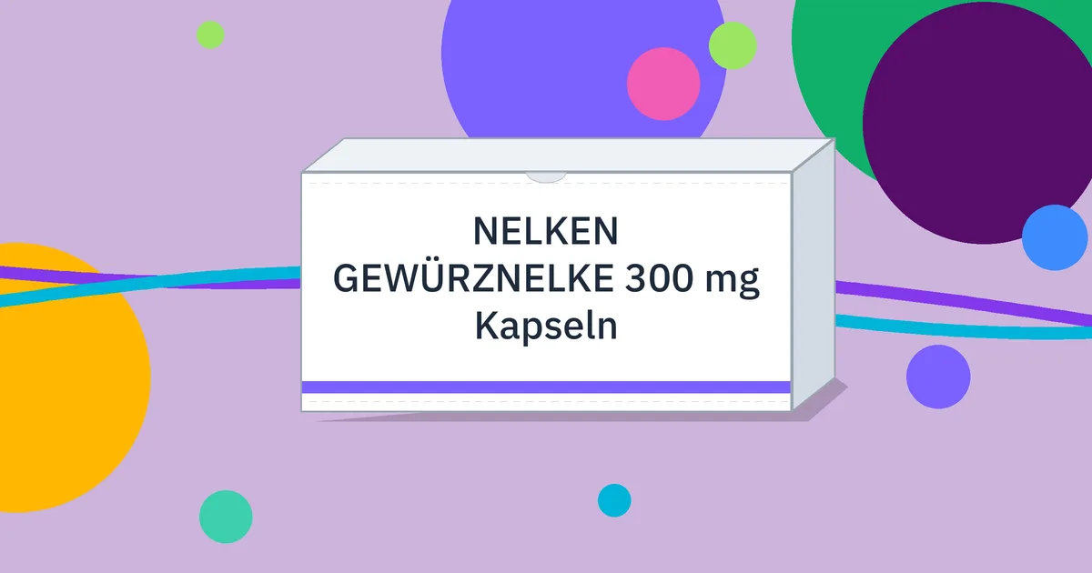 Symbolbild: Packung mit der Aufschrift NELKEN GEWÜRZNELKE 300 mg Kapseln (PZN 18216597) – Verfügbarkeit und Bezug in Apotheken in Frankfurt am Main