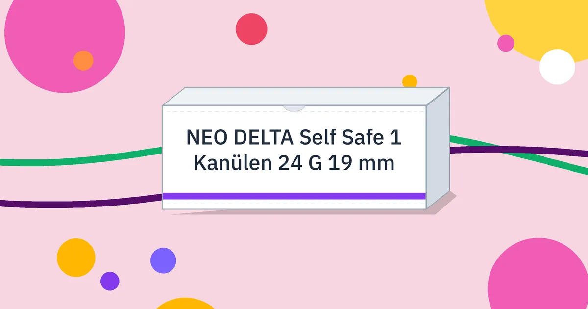 Symbolbild: Packung mit der Aufschrift NEO DELTA Self Safe 1 Kanülen 24 G 19 mm (PZN 07766998) – Verfügbarkeit und Bezug in Apotheken in Frankfurt am Main
