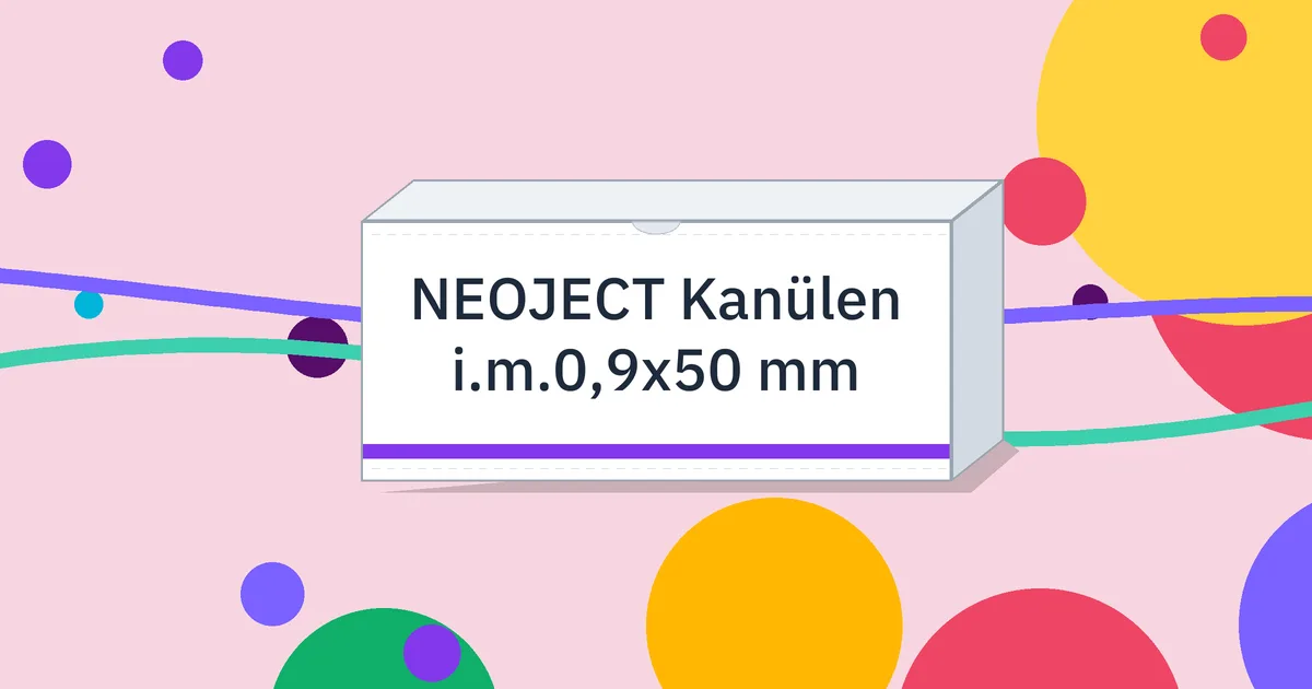 Symbolbild: Packung mit der Aufschrift NEOJECT Kanülen i.m.0,9x50 mm (PZN 03043286) – Verfügbarkeit und Bezug in Apotheken in Frankfurt am Main