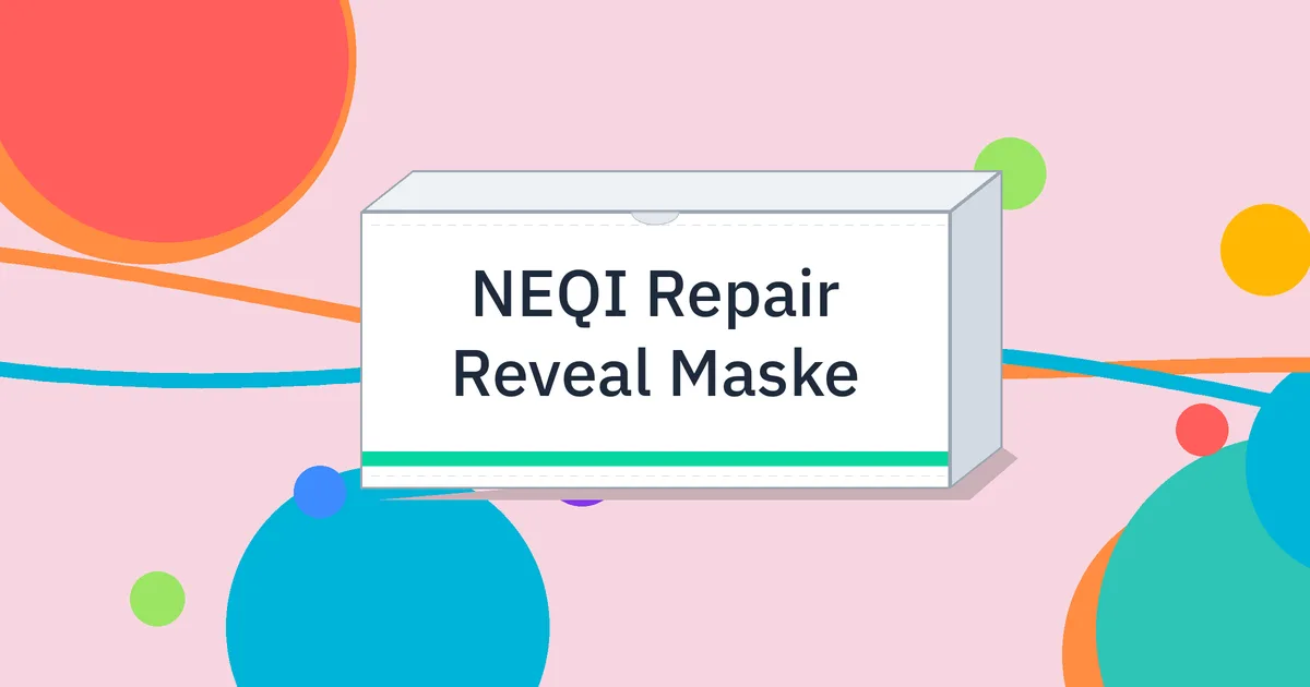 Symbolbild: Packung mit der Aufschrift NEQI Repair Reveal Maske (PZN 20159346) – Verfügbarkeit und Bezug in Apotheken in Frankfurt am Main