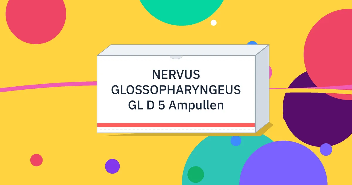 Symbolbild: Packung mit der Aufschrift NERVUS GLOSSOPHARYNGEUS GL D 5 Ampullen (PZN 02939371) – Verfügbarkeit und Bezug in Apotheken in Frankfurt am Main