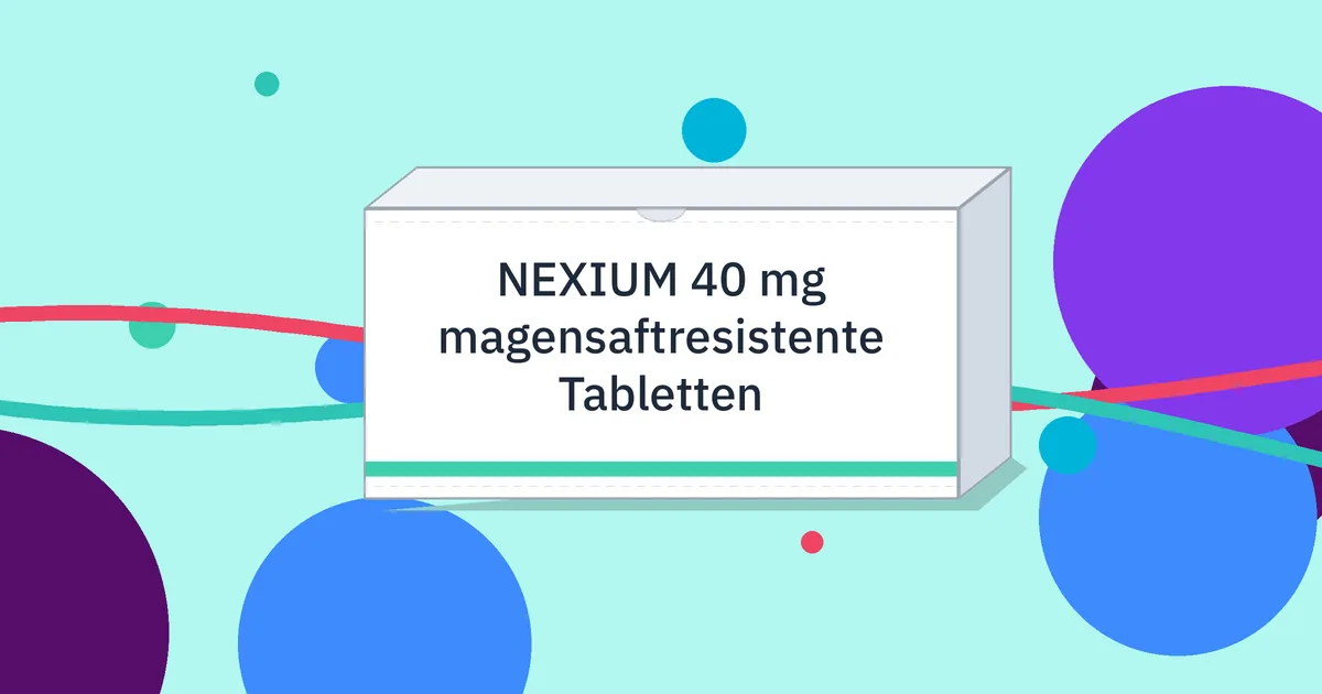 Symbolbild: Packung mit der Aufschrift NEXIUM 40 mg magensaftresistente Tabletten (PZN 19179332) – Verfügbarkeit und Bezug in Apotheken in Frankfurt am Main