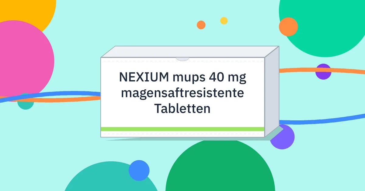 Symbolbild: Packung mit der Aufschrift NEXIUM mups 40 mg magensaftresistente Tabletten (PZN 19431984) – Verfügbarkeit und Bezug in Apotheken in Frankfurt am Main