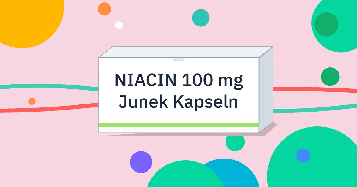 Symbolbild: Packung mit der Aufschrift NIACIN 100 mg Junek Kapseln (PZN 04367246) – Verfügbarkeit und Bezug in Apotheken in Frankfurt am Main