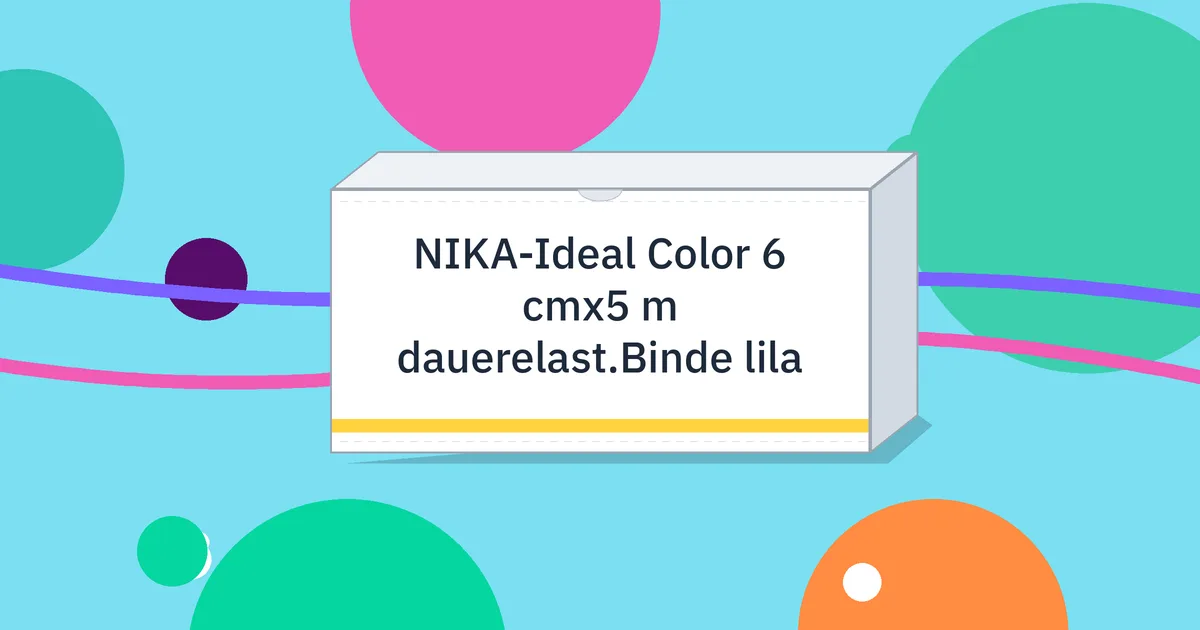 Symbolbild: Packung mit der Aufschrift NIKA-Ideal Color 6 cmx5 m dauerelast.Binde lila (PZN 14236060) – Verfügbarkeit und Bezug in Apotheken in Frankfurt am Main