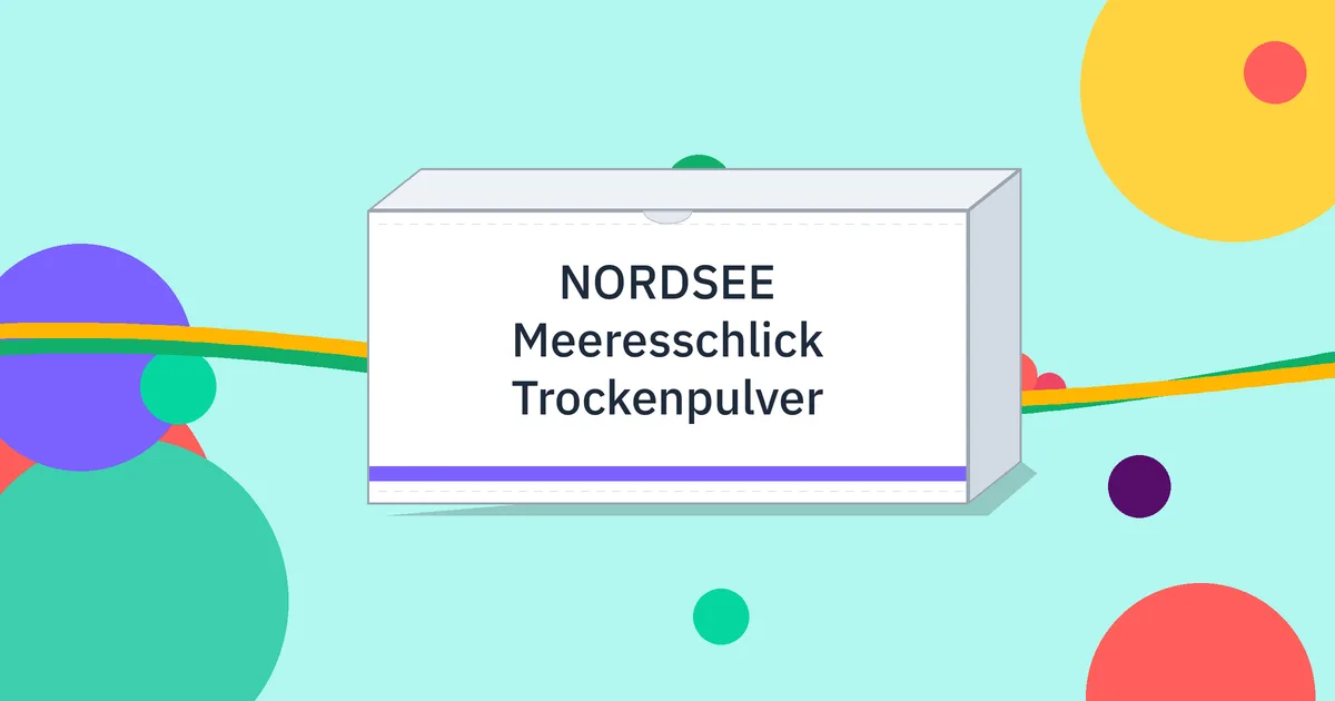Symbolbild: Packung mit der Aufschrift NORDSEE Meeresschlick Trockenpulver (PZN 13511618) – Verfügbarkeit und Bezug in Apotheken in Frankfurt am Main
