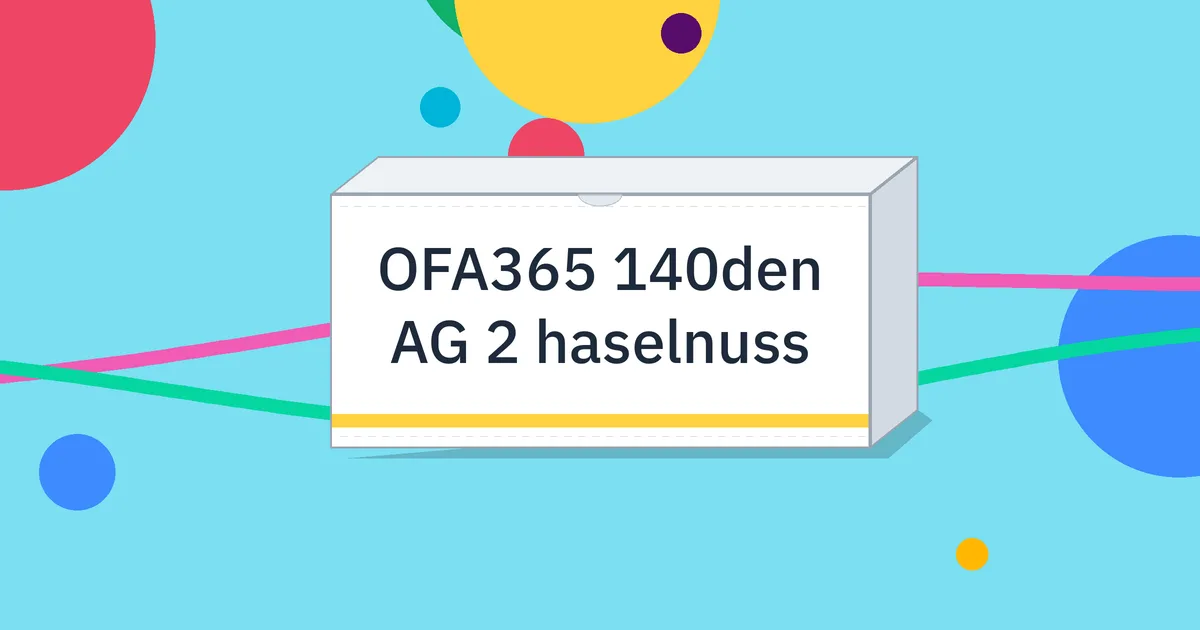 Symbolbild: Packung mit der Aufschrift OFA365 140den AG 2 haselnuss (PZN 16722936) – Verfügbarkeit und Bezug in Apotheken in Frankfurt am Main