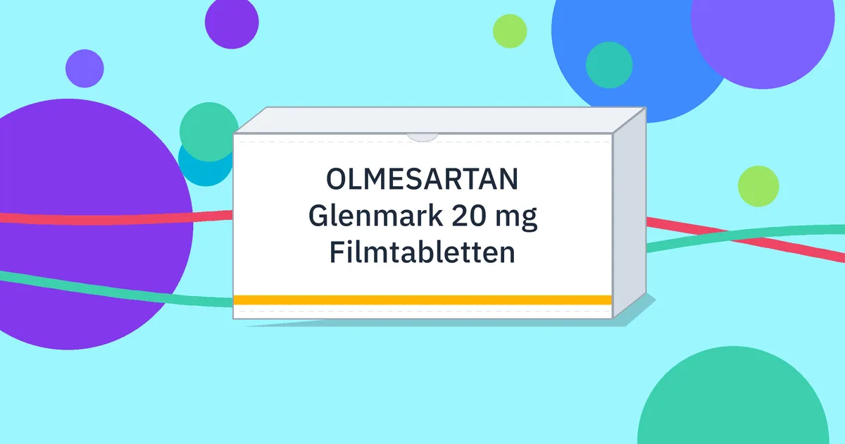 Symbolbild: Packung mit der Aufschrift OLMESARTAN Glenmark 20 mg Filmtabletten (PZN 12360100) – Verfügbarkeit und Bezug in Apotheken in Frankfurt am Main