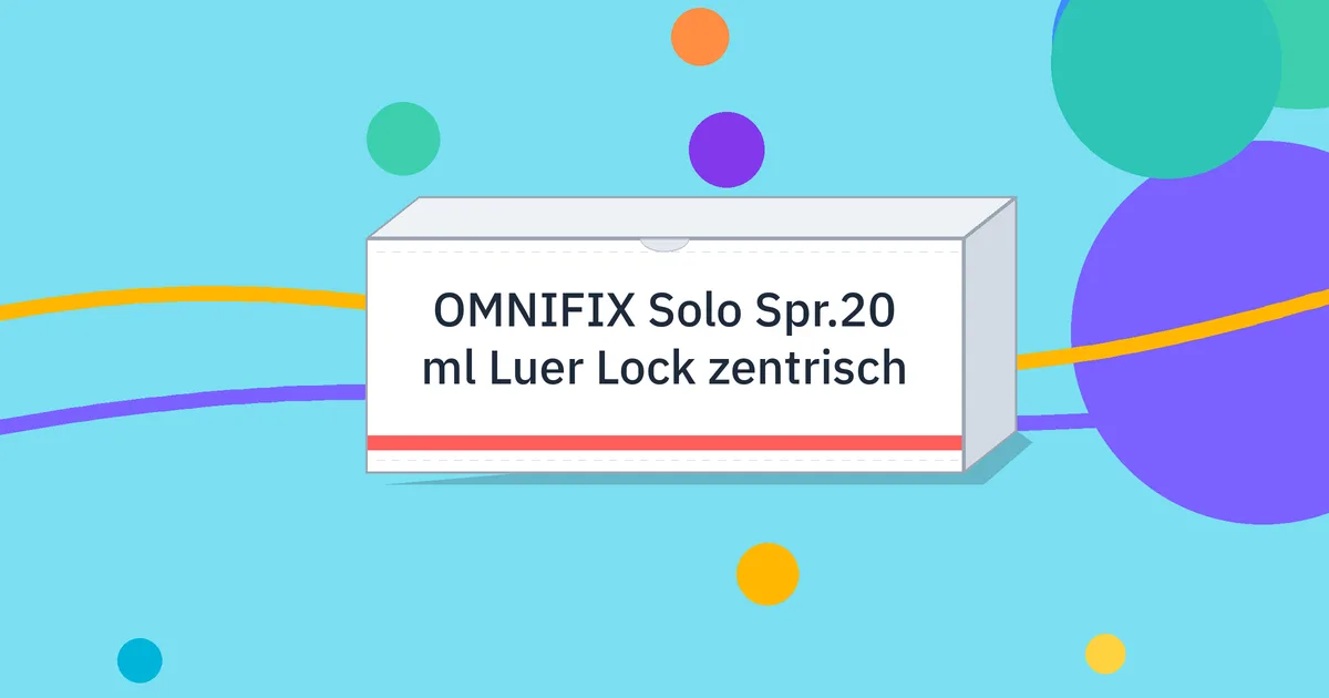 Symbolbild: Packung mit der Aufschrift OMNIFIX Solo Spr.20 ml Luer Lock zentrisch (PZN 15315979) – Verfügbarkeit und Bezug in Apotheken in Frankfurt am Main