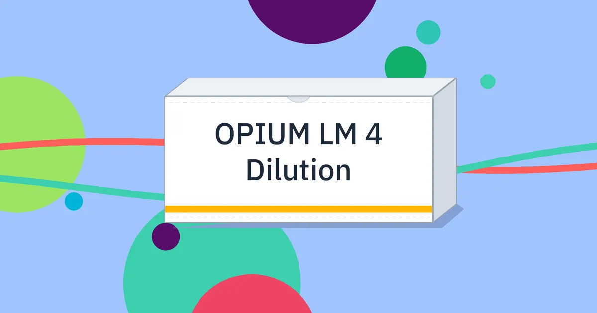 Symbolbild: Packung mit der Aufschrift OPIUM LM 4 Dilution (PZN 12972033) – Verfügbarkeit und Bezug in Apotheken in Frankfurt am Main