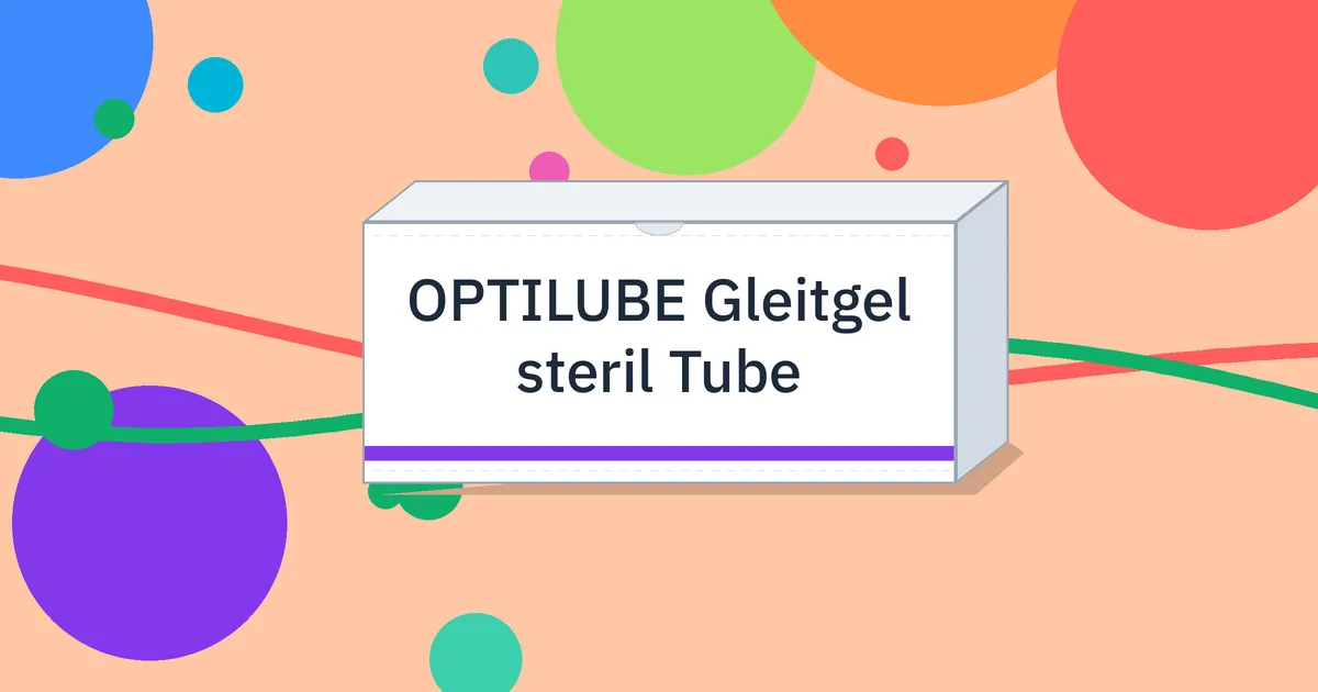 Symbolbild: Packung mit der Aufschrift OPTILUBE Gleitgel steril Tube (PZN 08722023) – Verfügbarkeit und Bezug in Apotheken in Frankfurt am Main
