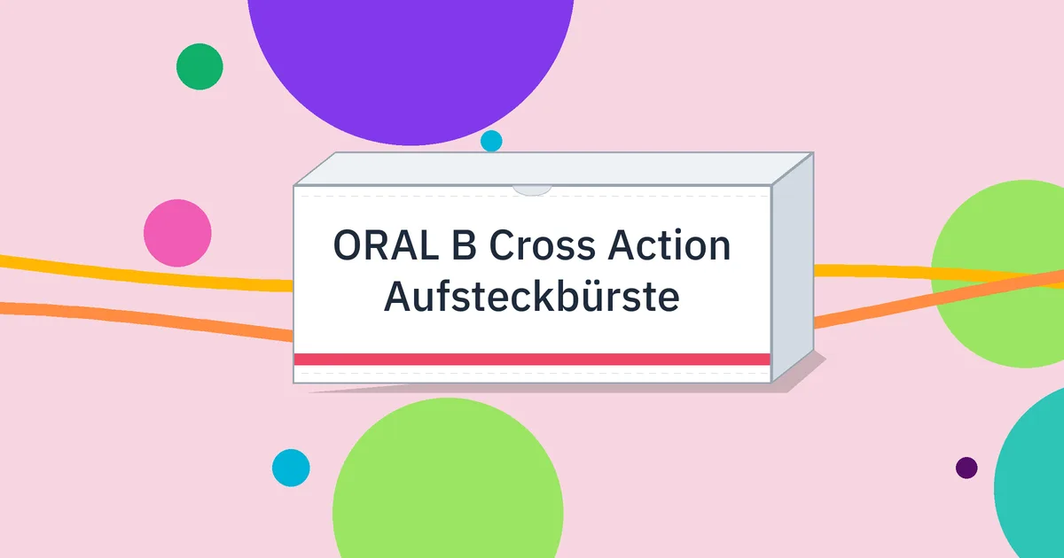 Symbolbild: Packung mit der Aufschrift ORAL B Cross Action Aufsteckbürste (PZN 10763029) – Verfügbarkeit und Bezug in Apotheken in Frankfurt am Main