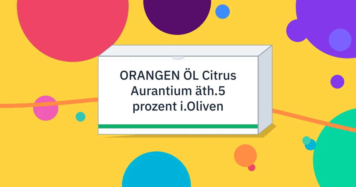 Symbolbild: Packung mit der Aufschrift ORANGEN ÖL Citrus Aurantium äth.5 prozent i.Oliven (PZN 02468227) – Verfügbarkeit und Bezug in Apotheken in Frankfurt am Main