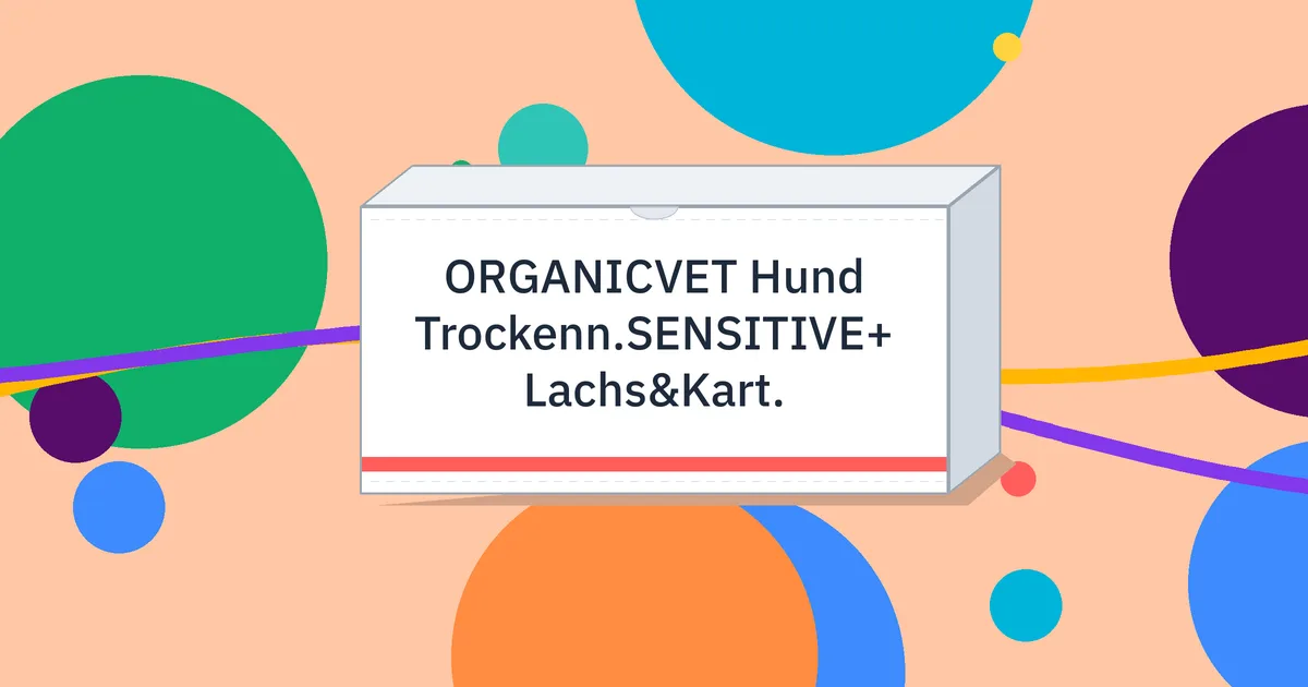 Symbolbild: Packung mit der Aufschrift ORGANICVET Hund Trockenn.SENSITIVE+ Lachs&Kart. (PZN 10921764) – Verfügbarkeit und Bezug in Apotheken in Frankfurt am Main