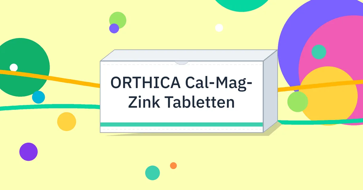 Symbolbild: Packung mit der Aufschrift ORTHICA Cal-Mag-Zink Tabletten (PZN 13859439) – Verfügbarkeit und Bezug in Apotheken in Frankfurt am Main