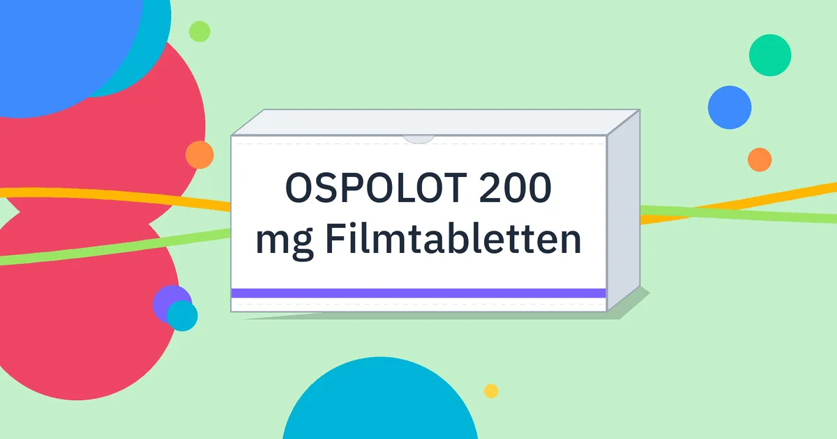 Symbolbild: Packung mit der Aufschrift OSPOLOT 200 mg Filmtabletten (PZN 18413240) – Verfügbarkeit und Bezug in Apotheken in Frankfurt am Main
