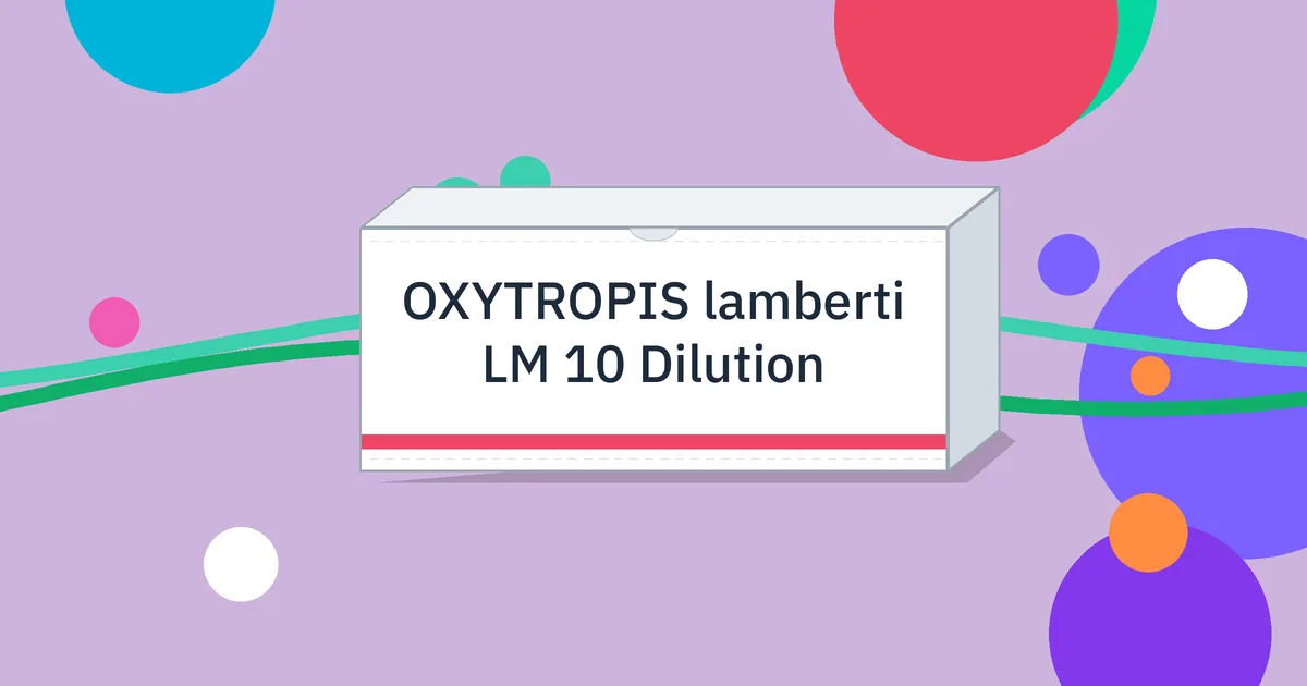 Symbolbild: Packung mit der Aufschrift OXYTROPIS lamberti LM 10 Dilution (PZN 13629828) – Verfügbarkeit und Bezug in Apotheken in Frankfurt am Main