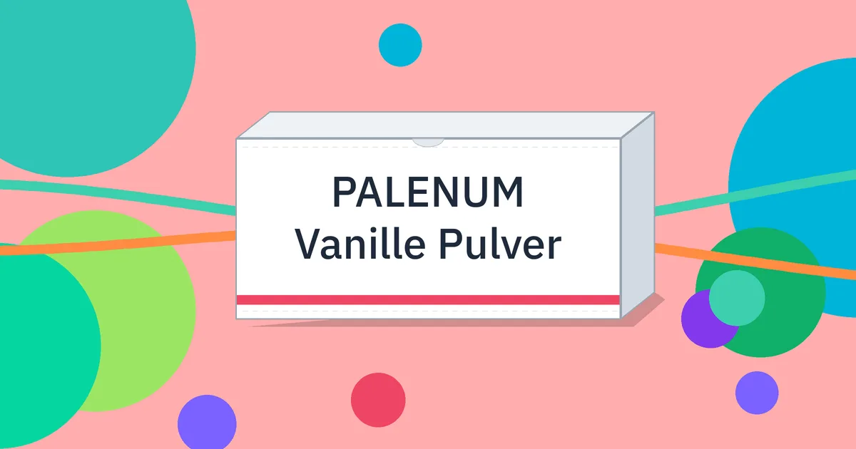 Symbolbild: Packung mit der Aufschrift PALENUM Vanille Pulver (PZN 12737674) – Verfügbarkeit und Bezug in Apotheken in Frankfurt am Main