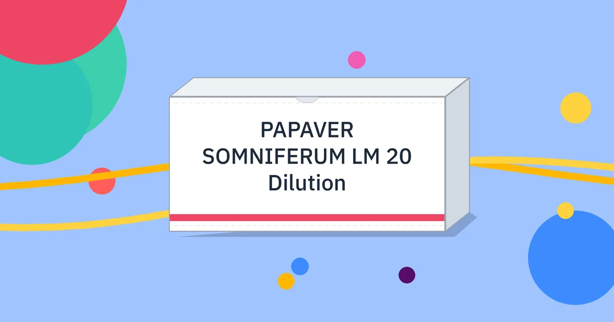 Symbolbild: Packung mit der Aufschrift PAPAVER SOMNIFERUM LM 20 Dilution (PZN 12975959) – Verfügbarkeit und Bezug in Apotheken in Frankfurt am Main