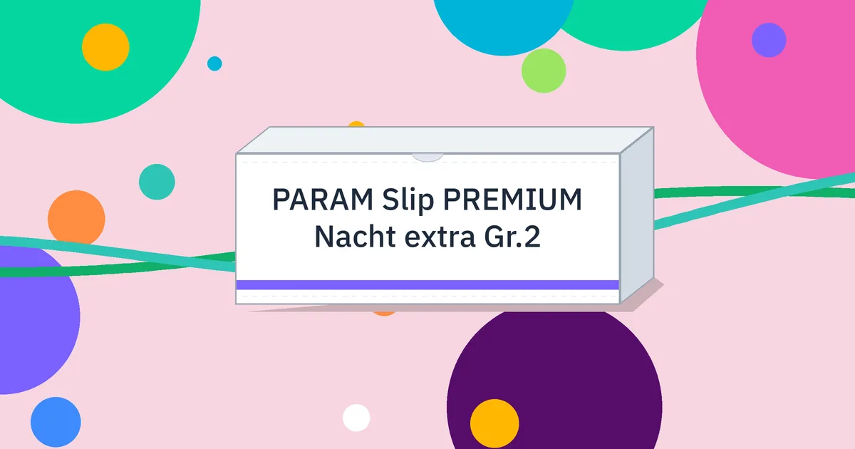 Symbolbild: Packung mit der Aufschrift PARAM Slip PREMIUM Nacht extra Gr.2 (PZN 02393110) – Verfügbarkeit und Bezug in Apotheken in Frankfurt am Main