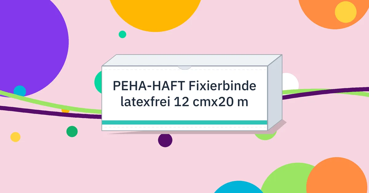 Symbolbild: Packung mit der Aufschrift PEHA-HAFT Fixierbinde latexfrei 12 cmx20 m (PZN 14289760) – Verfügbarkeit und Bezug in Apotheken in Frankfurt am Main