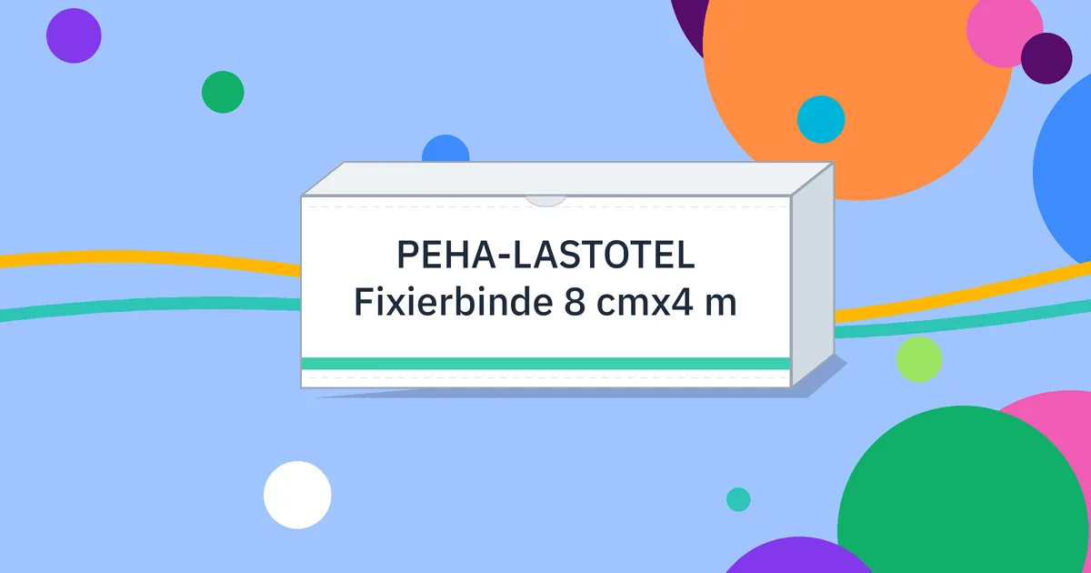 Symbolbild: Packung mit der Aufschrift PEHA-LASTOTEL Fixierbinde 8 cmx4 m (PZN 15879067) – Verfügbarkeit und Bezug in Apotheken in Frankfurt am Main