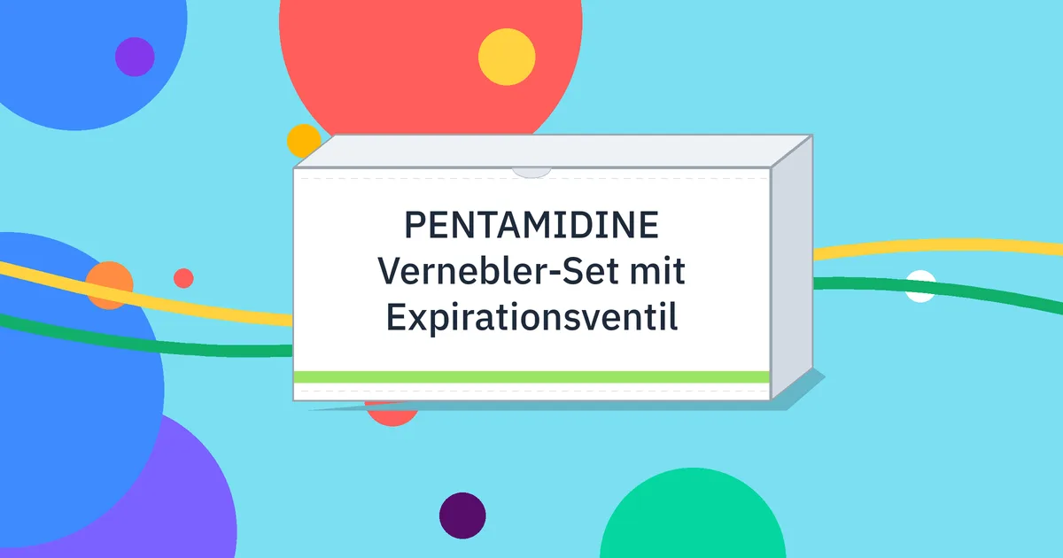 Symbolbild: Packung mit der Aufschrift PENTAMIDINE Vernebler-Set mit Expirationsventil (PZN 14018587) – Verfügbarkeit und Bezug in Apotheken in Frankfurt am Main