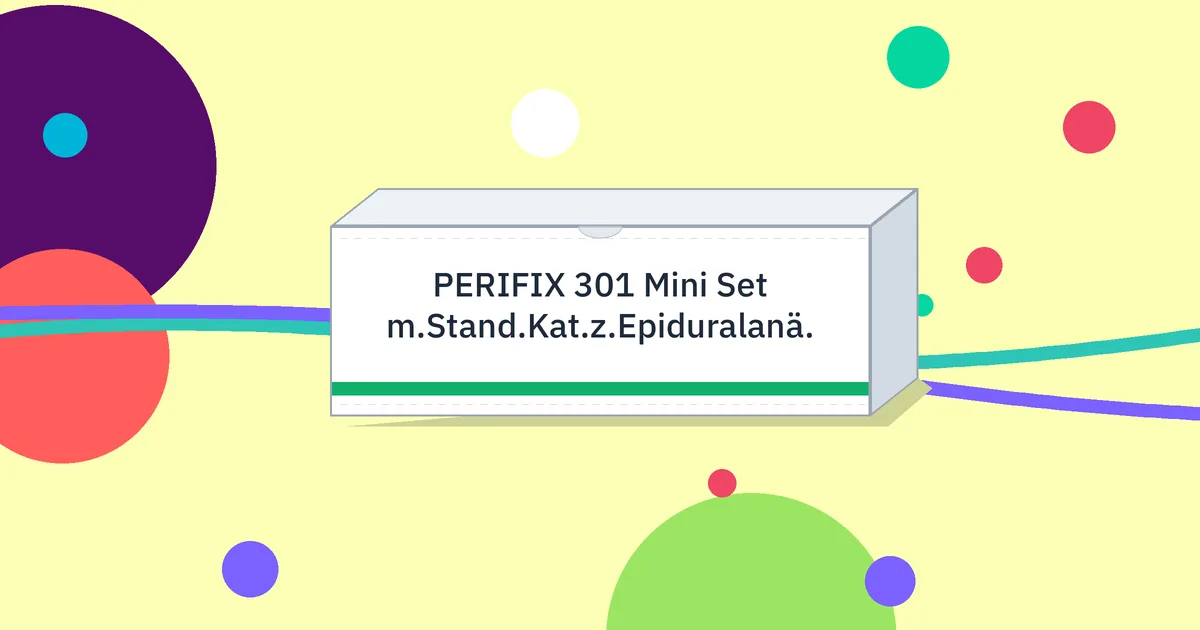 Symbolbild: Packung mit der Aufschrift PERIFIX 301 Mini Set m.Stand.Kat.z.Epiduralanä. (PZN 06866278) – Verfügbarkeit und Bezug in Apotheken in Frankfurt am Main