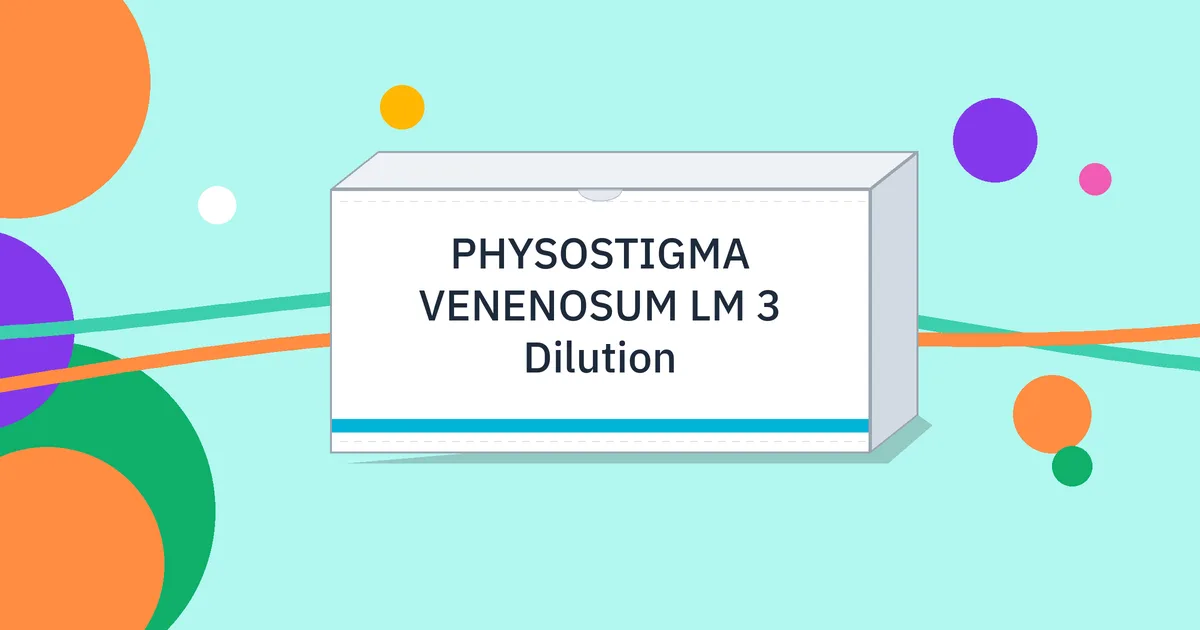 Symbolbild: Packung mit der Aufschrift PHYSOSTIGMA VENENOSUM LM 3 Dilution (PZN 13035224) – Verfügbarkeit und Bezug in Apotheken in Frankfurt am Main