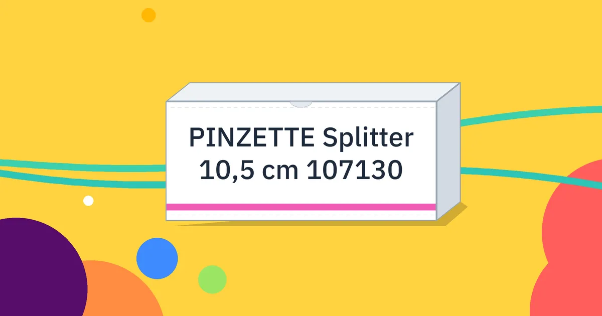 Symbolbild: Packung mit der Aufschrift PINZETTE Splitter 10,5 cm 107130 (PZN 04756143) – Verfügbarkeit und Bezug in Apotheken in Frankfurt am Main
