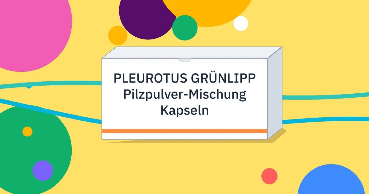 Symbolbild: Packung mit der Aufschrift PLEUROTUS GRÜNLIPP Pilzpulver-Mischung Kapseln (PZN 19710572) – Verfügbarkeit und Bezug in Apotheken in Frankfurt am Main