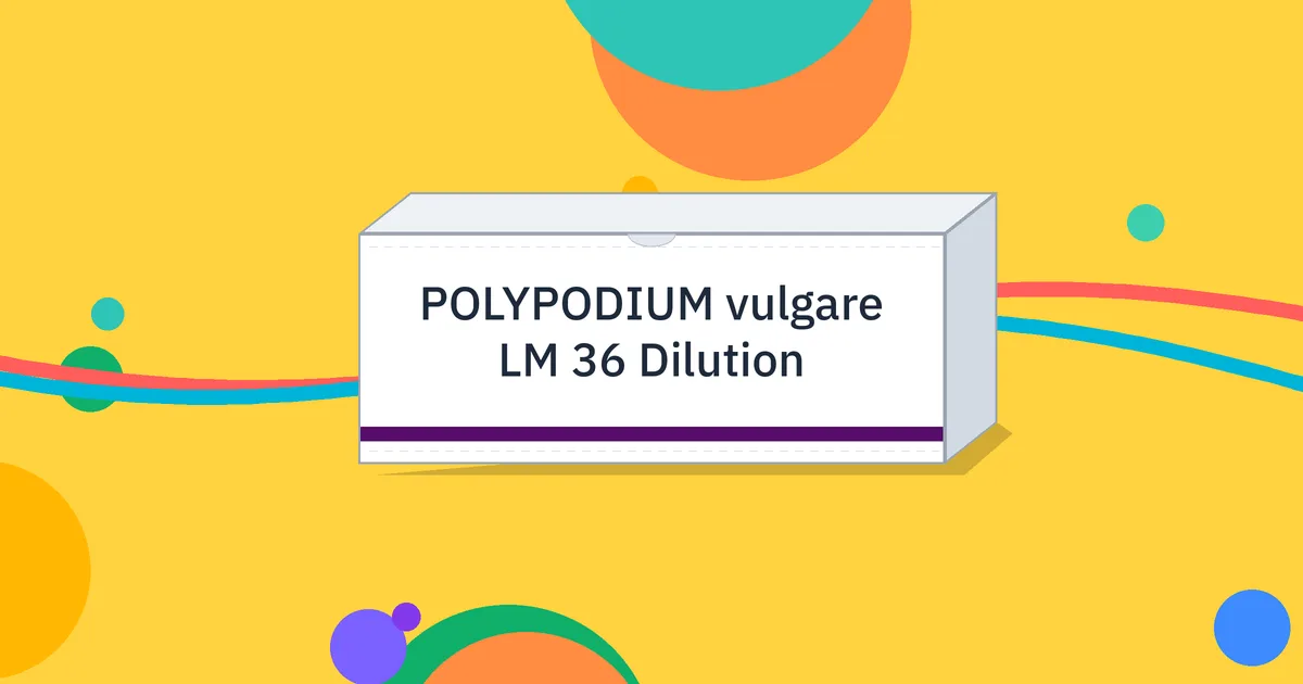 Symbolbild: Packung mit der Aufschrift POLYPODIUM vulgare LM 36 Dilution (PZN 13663570) – Verfügbarkeit und Bezug in Apotheken in Frankfurt am Main
