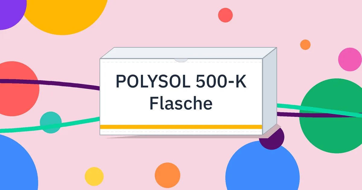 Symbolbild: Packung mit der Aufschrift POLYSOL 500-K Flasche (PZN 04788284) – Verfügbarkeit und Bezug in Apotheken in Frankfurt am Main