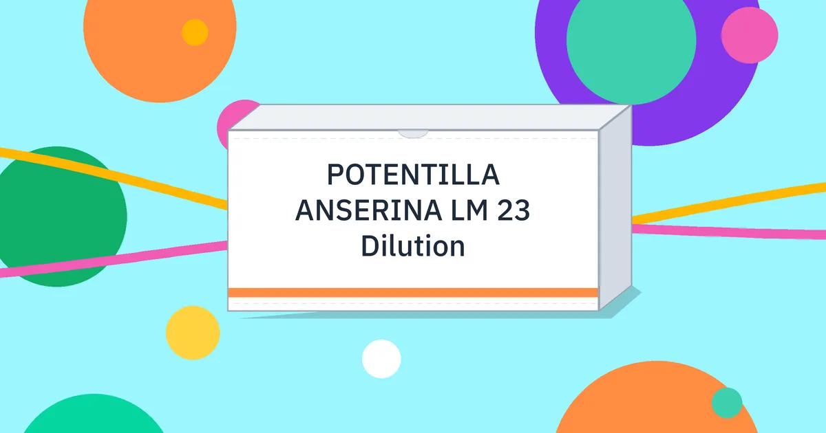Symbolbild: Packung mit der Aufschrift POTENTILLA ANSERINA LM 23 Dilution (PZN 13665327) – Verfügbarkeit und Bezug in Apotheken in Frankfurt am Main