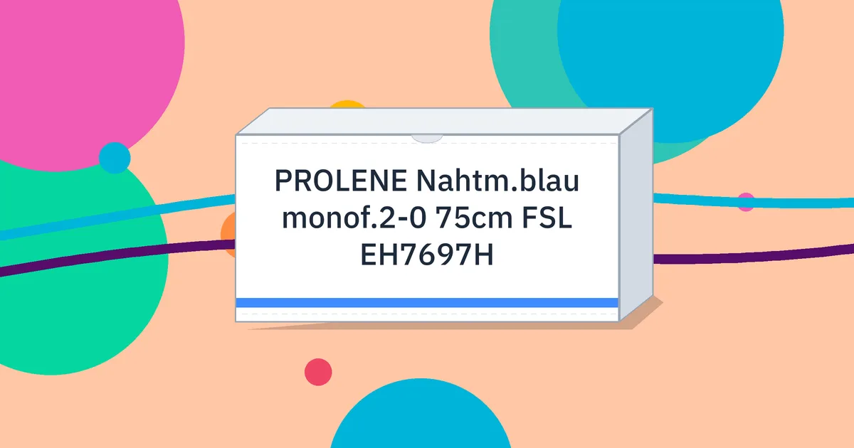 Symbolbild: Packung mit der Aufschrift PROLENE Nahtm.blau monof.2-0 75cm FSL EH7697H (PZN 16255452) – Verfügbarkeit und Bezug in Apotheken in Frankfurt am Main