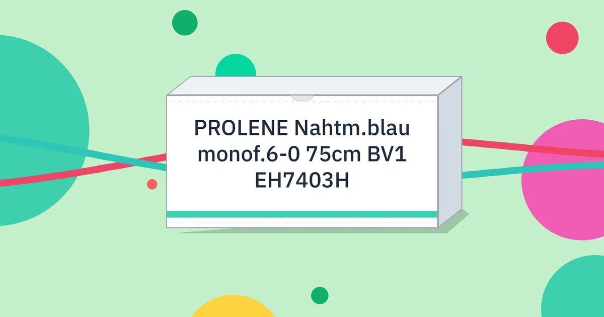 Symbolbild: Packung mit der Aufschrift PROLENE Nahtm.blau monof.6-0 75cm BV1 EH7403H (PZN 16254754) – Verfügbarkeit und Bezug in Apotheken in Frankfurt am Main