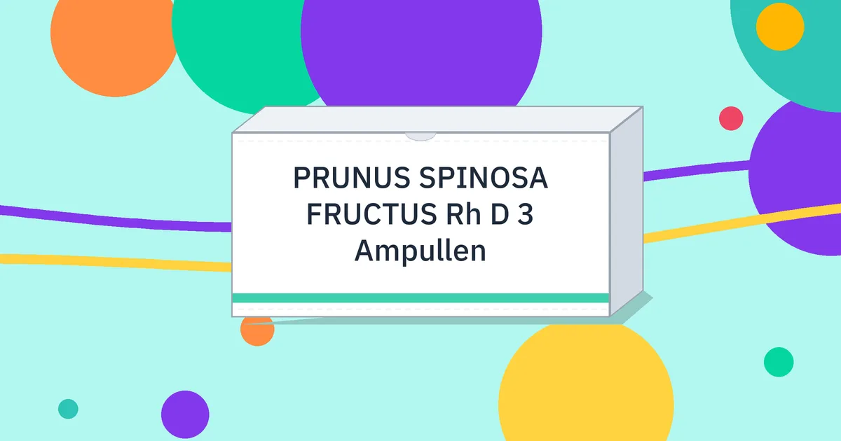 Symbolbild: Packung mit der Aufschrift PRUNUS SPINOSA FRUCTUS Rh D 3 Ampullen (PZN 01625452) – Verfügbarkeit und Bezug in Apotheken in Frankfurt am Main