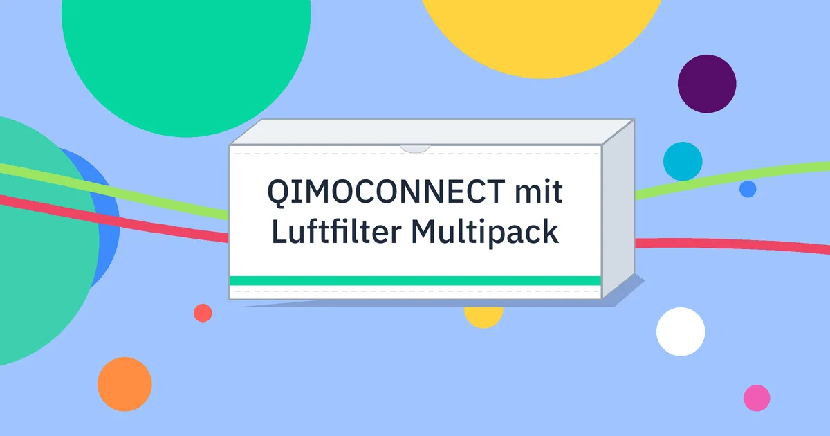 Symbolbild: Packung mit der Aufschrift QIMOCONNECT mit Luftfilter Multipack (PZN 14288223) – Verfügbarkeit und Bezug in Apotheken in Frankfurt am Main