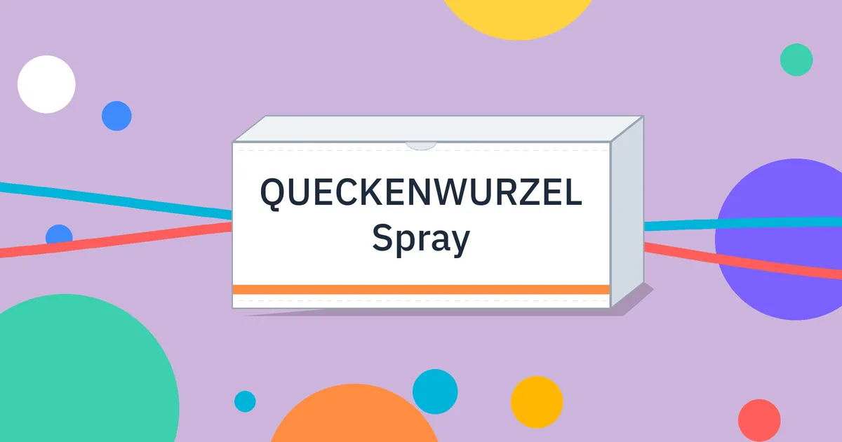 Symbolbild: Packung mit der Aufschrift QUECKENWURZEL Spray (PZN 11873978) – Verfügbarkeit und Bezug in Apotheken in Frankfurt am Main