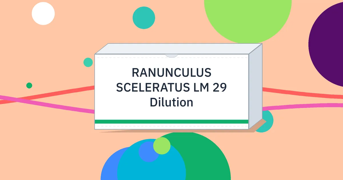 Symbolbild: Packung mit der Aufschrift RANUNCULUS SCELERATUS LM 29 Dilution (PZN 13676466) – Verfügbarkeit und Bezug in Apotheken in Frankfurt am Main