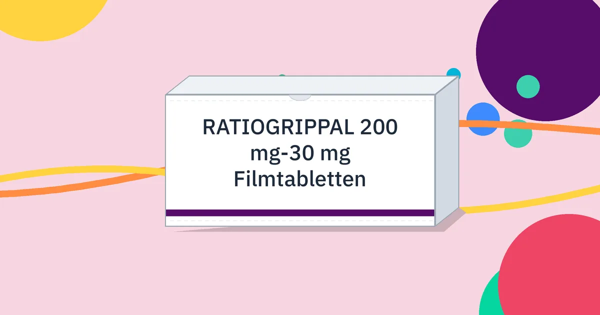 Symbolbild: Packung mit der Aufschrift RATIOGRIPPAL 200 mg-30 mg Filmtabletten (PZN 10394081) – Verfügbarkeit und Bezug in Apotheken in Frankfurt am Main