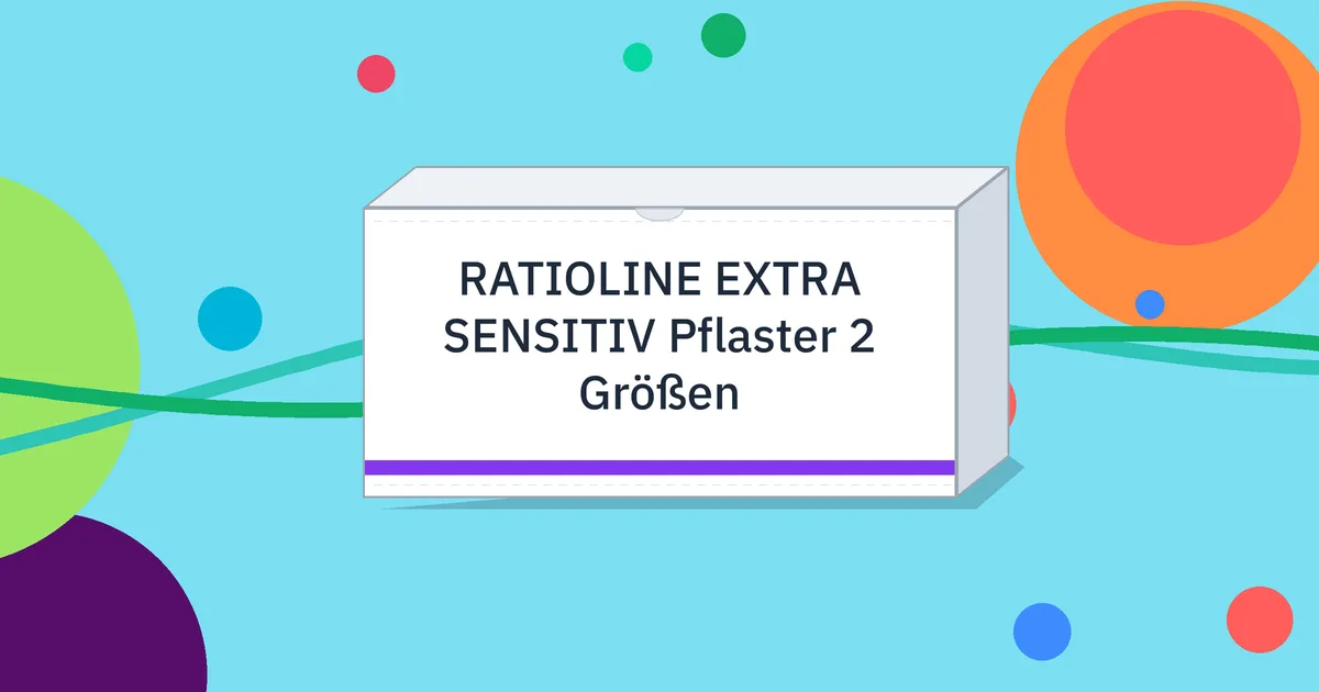 Symbolbild: Packung mit der Aufschrift RATIOLINE EXTRA SENSITIV Pflaster 2 Größen (PZN 19456582) – Verfügbarkeit und Bezug in Apotheken in Frankfurt am Main