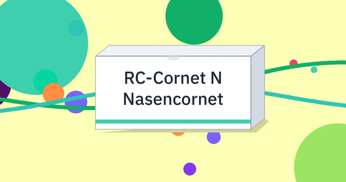 Symbolbild: Packung mit der Aufschrift RC-Cornet N Nasencornet (PZN 08862327) – Verfügbarkeit und Bezug in Apotheken in Frankfurt am Main
