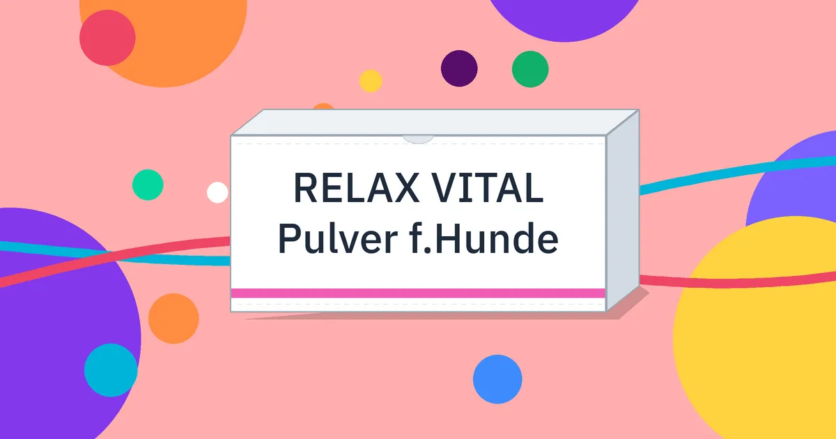 Symbolbild: Packung mit der Aufschrift RELAX VITAL Pulver f.Hunde (PZN 19208973) – Verfügbarkeit und Bezug in Apotheken in Frankfurt am Main