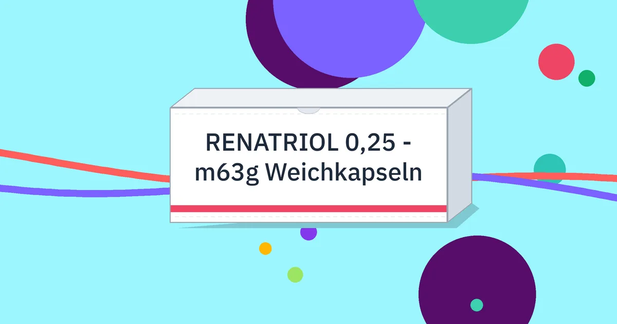 Symbolbild: Packung mit der Aufschrift RENATRIOL 0,25 -m63g Weichkapseln (PZN 03222209) – Verfügbarkeit und Bezug in Apotheken in Frankfurt am Main