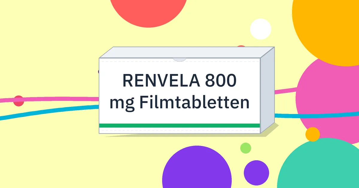 Symbolbild: Packung mit der Aufschrift RENVELA 800 mg Filmtabletten (PZN 06818658) – Verfügbarkeit und Bezug in Apotheken in Frankfurt am Main