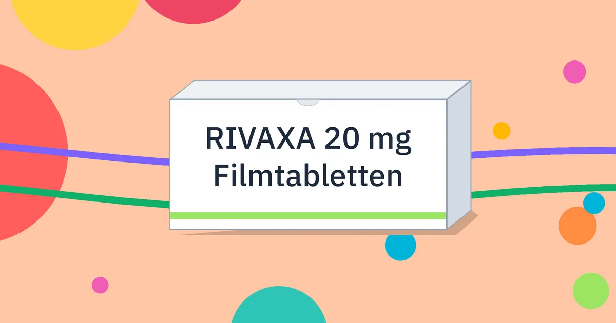 Symbolbild: Packung mit der Aufschrift RIVAXA 20 mg Filmtabletten (PZN 19074455) – Verfügbarkeit und Bezug in Apotheken in Frankfurt am Main