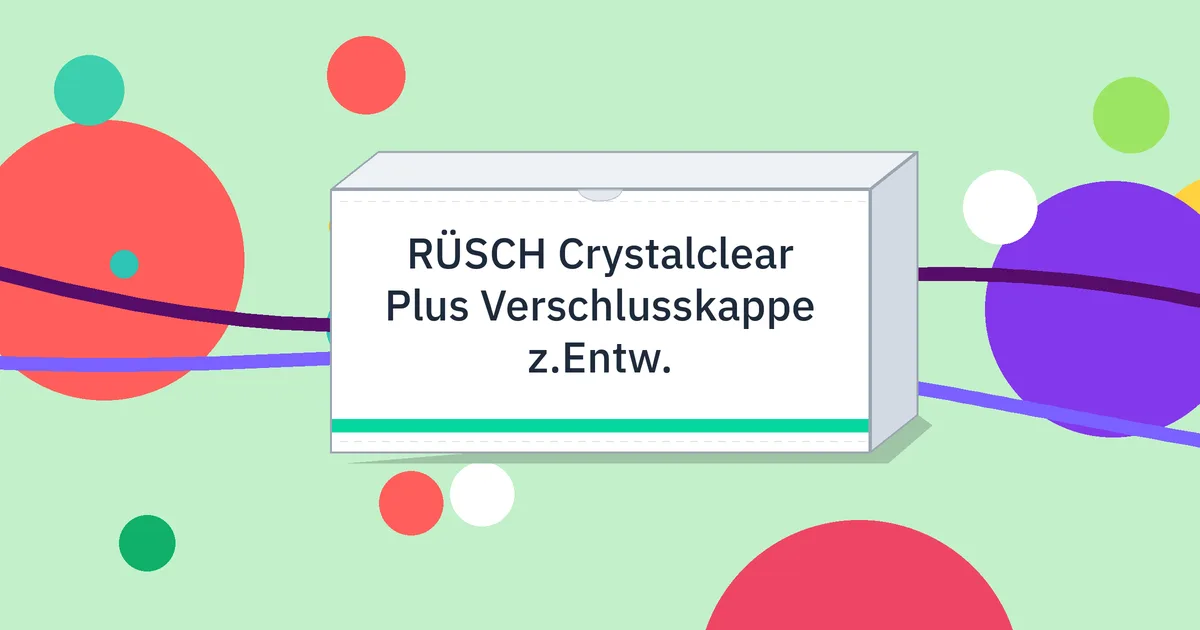 Symbolbild: Packung mit der Aufschrift RÜSCH Crystalclear Plus Verschlusskappe z.Entw. (PZN 03435690) – Verfügbarkeit und Bezug in Apotheken in Frankfurt am Main